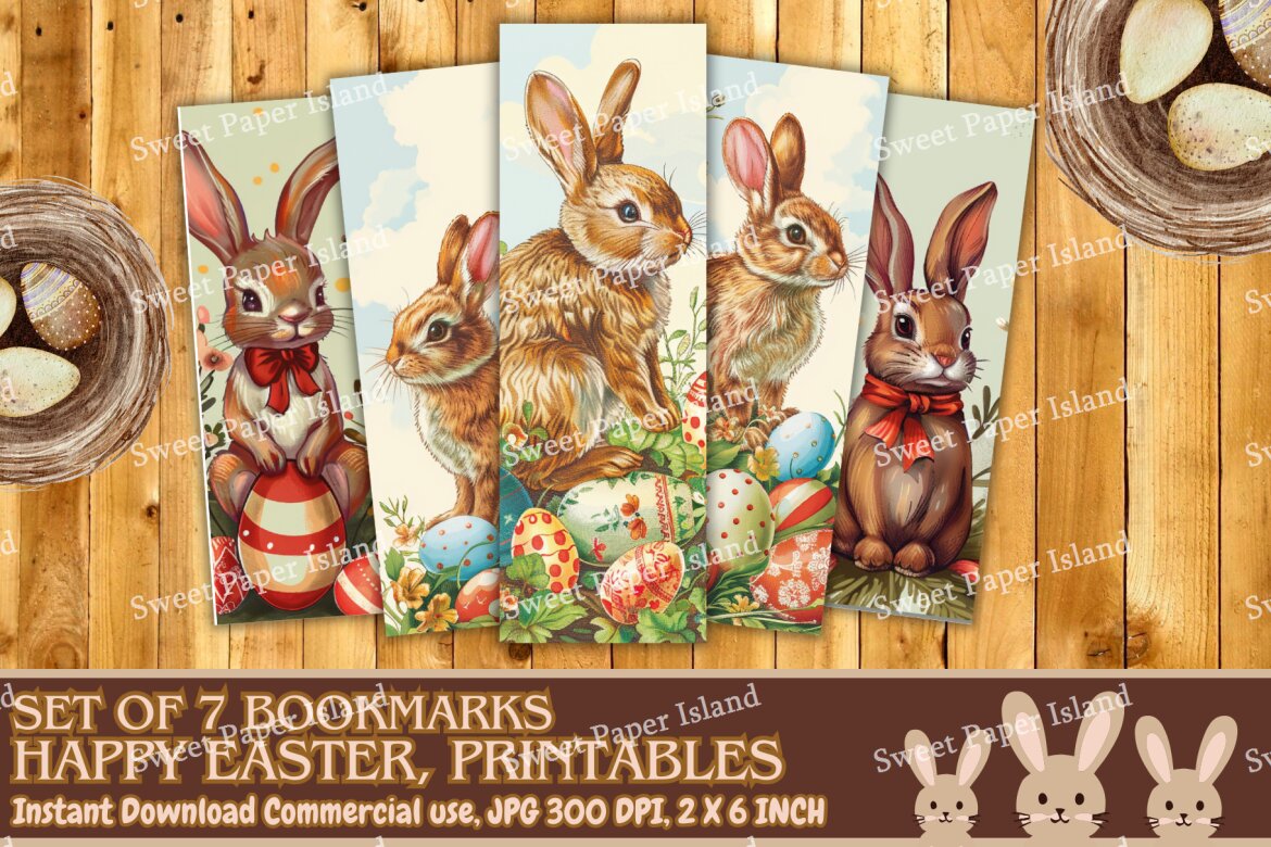 7 Printable Bookmarks - Happy Easter | Deeezy