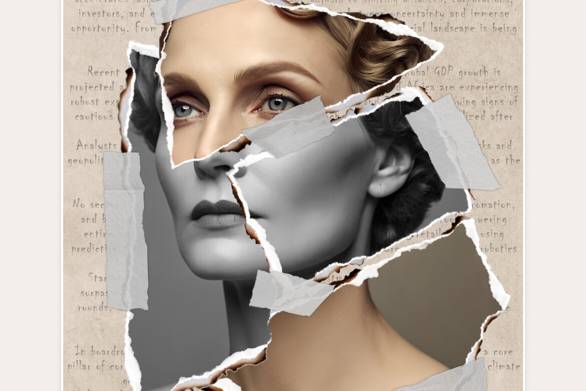 Editable ripped paper cut portrait effect | Deeezy