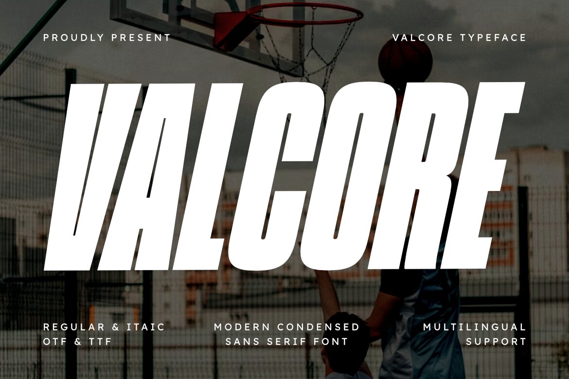 Valcore – Modern Condensed Sans Serif Font | Deeezy