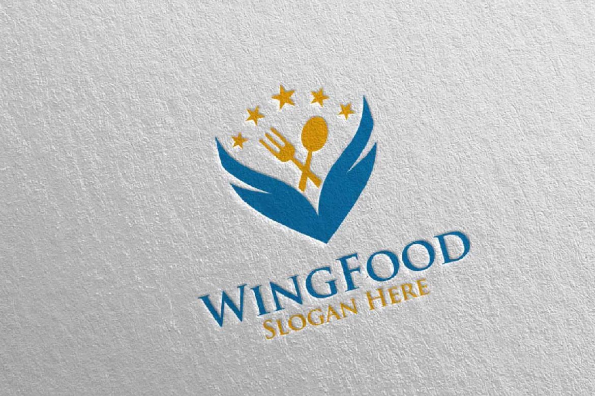 Wing Food Logo for Restaurant or Cafe 69 | Deeezy