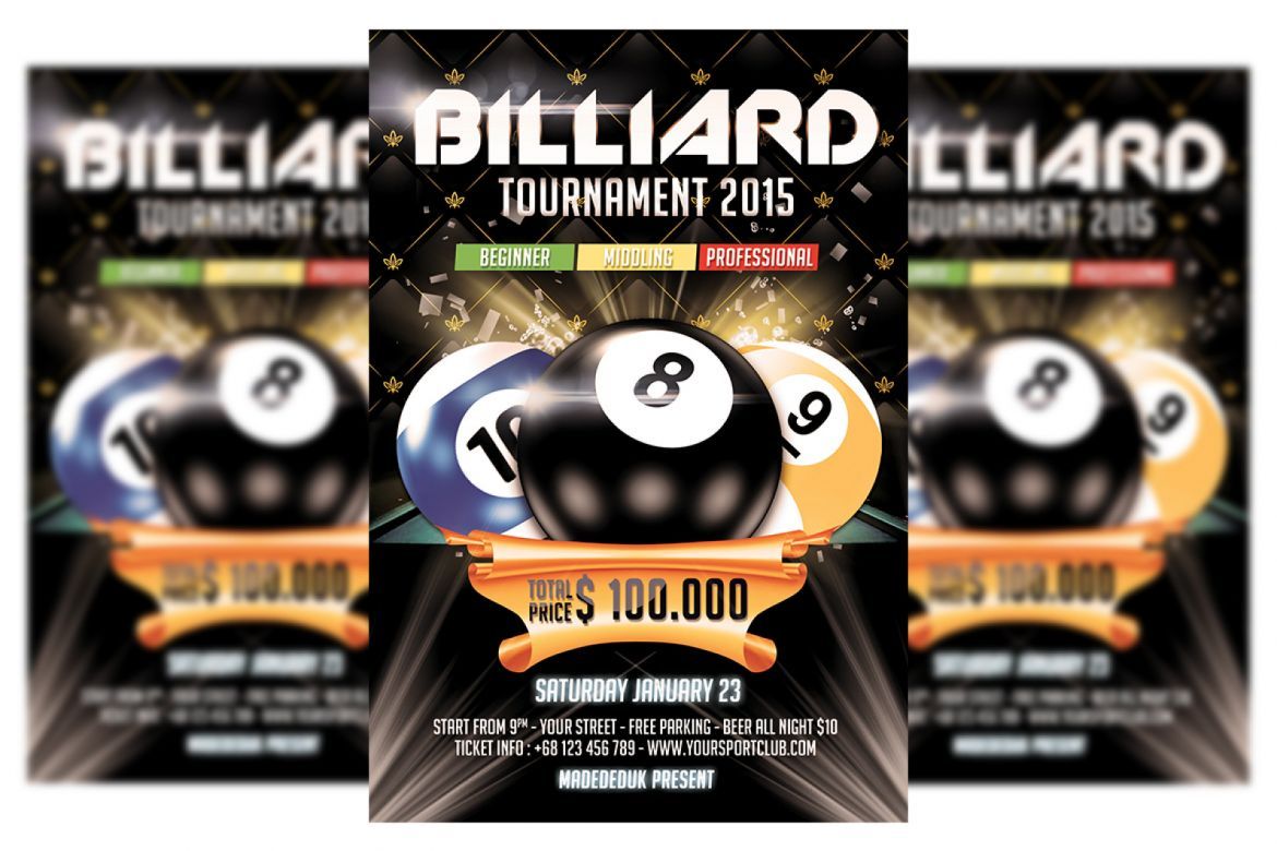 Billiard - Pool Flyer Template | Deeezy