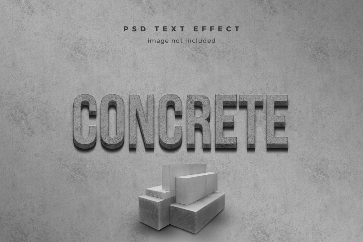 Concrete 3d text effect template | Deeezy