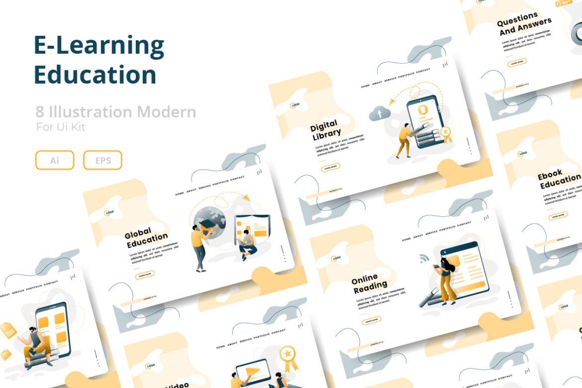 E-Learning Education Illustration | Deeezy