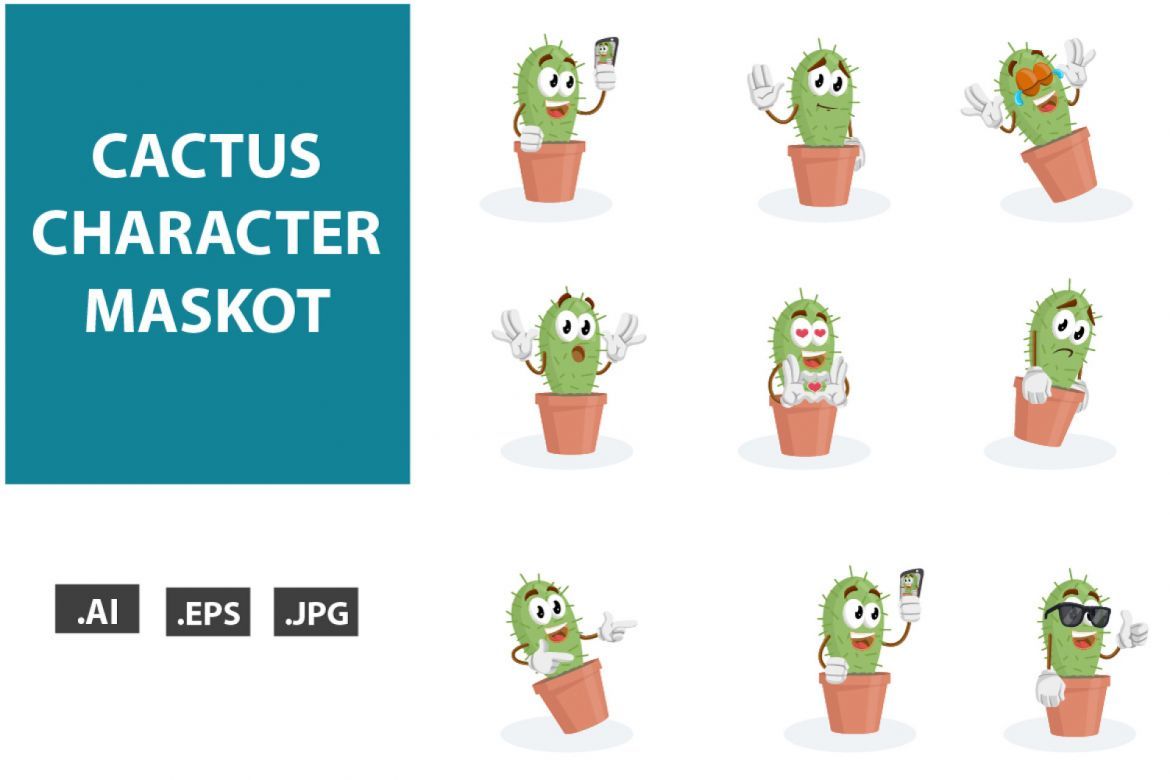 Cactus Mascot Illustrations | Deeezy