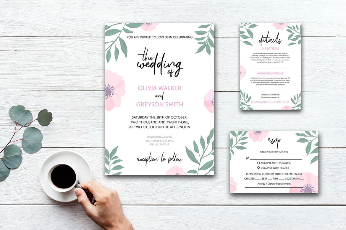 Cute Wedding Invitation Template | Deeezy