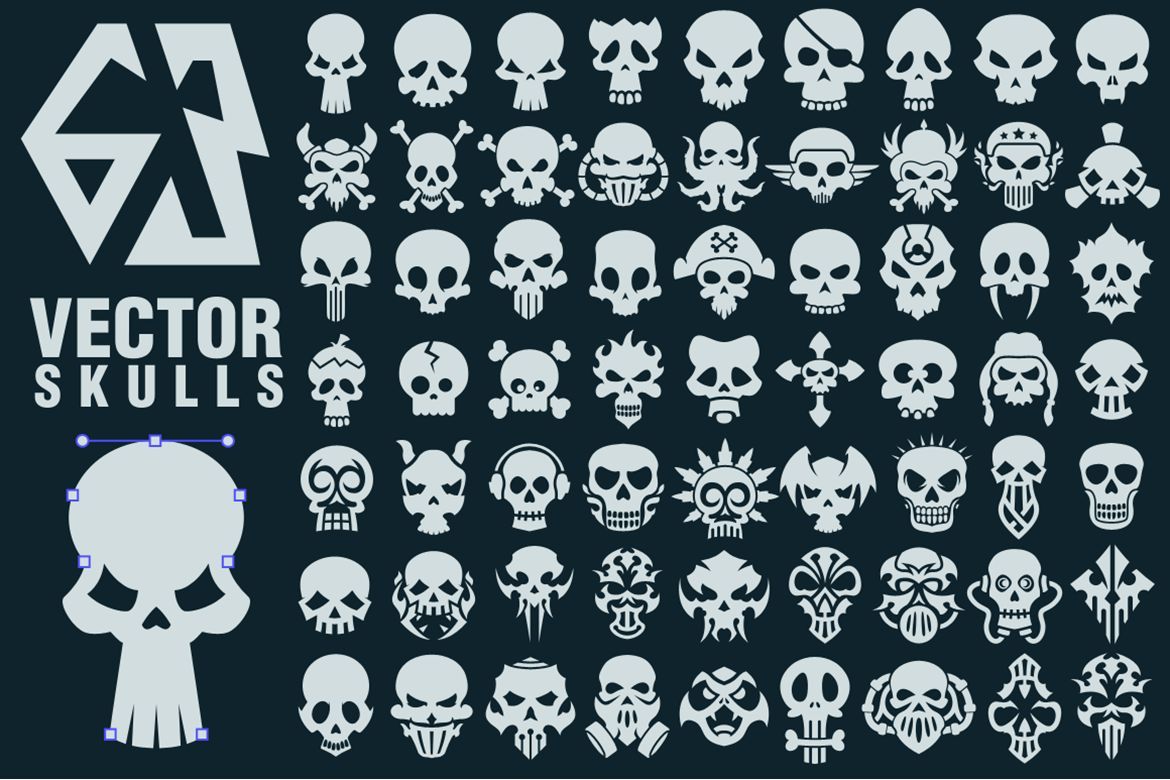 63 Vector Skulls Collection | Deeezy