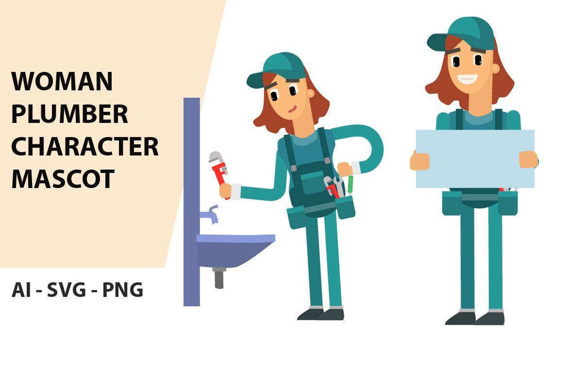Woman Plumber Character Vector Vol. 3 | Deeezy