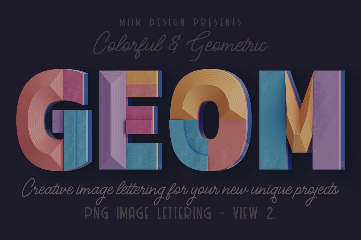 Decorative Geometry - 3D Lettering - View 2 | Deeezy