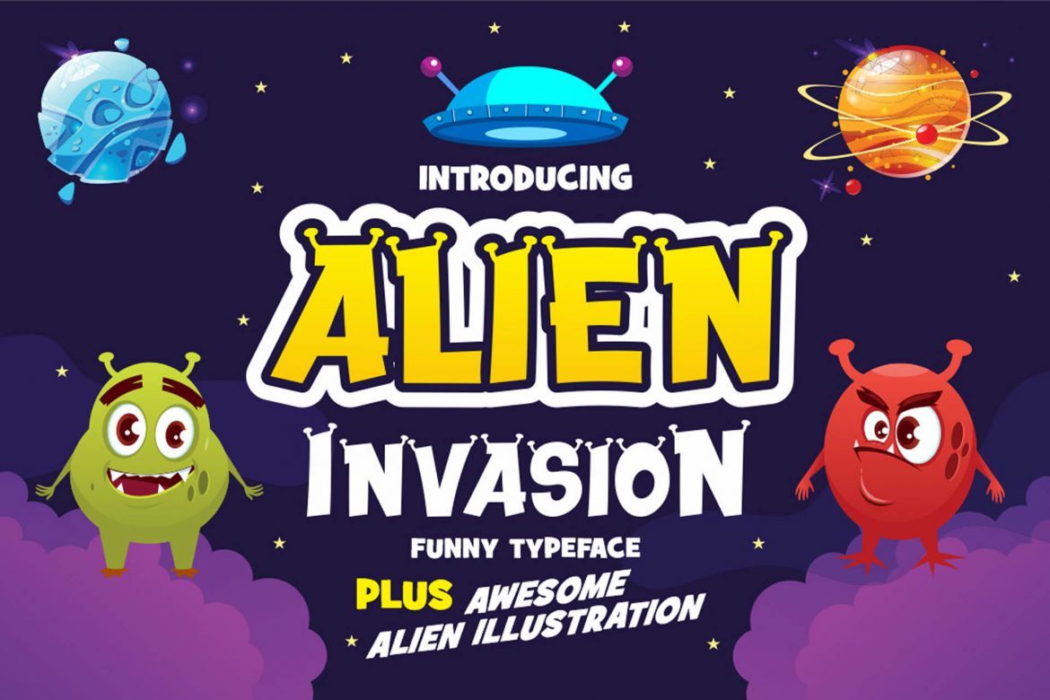 ALIEN INVASION Display Font | Deeezy