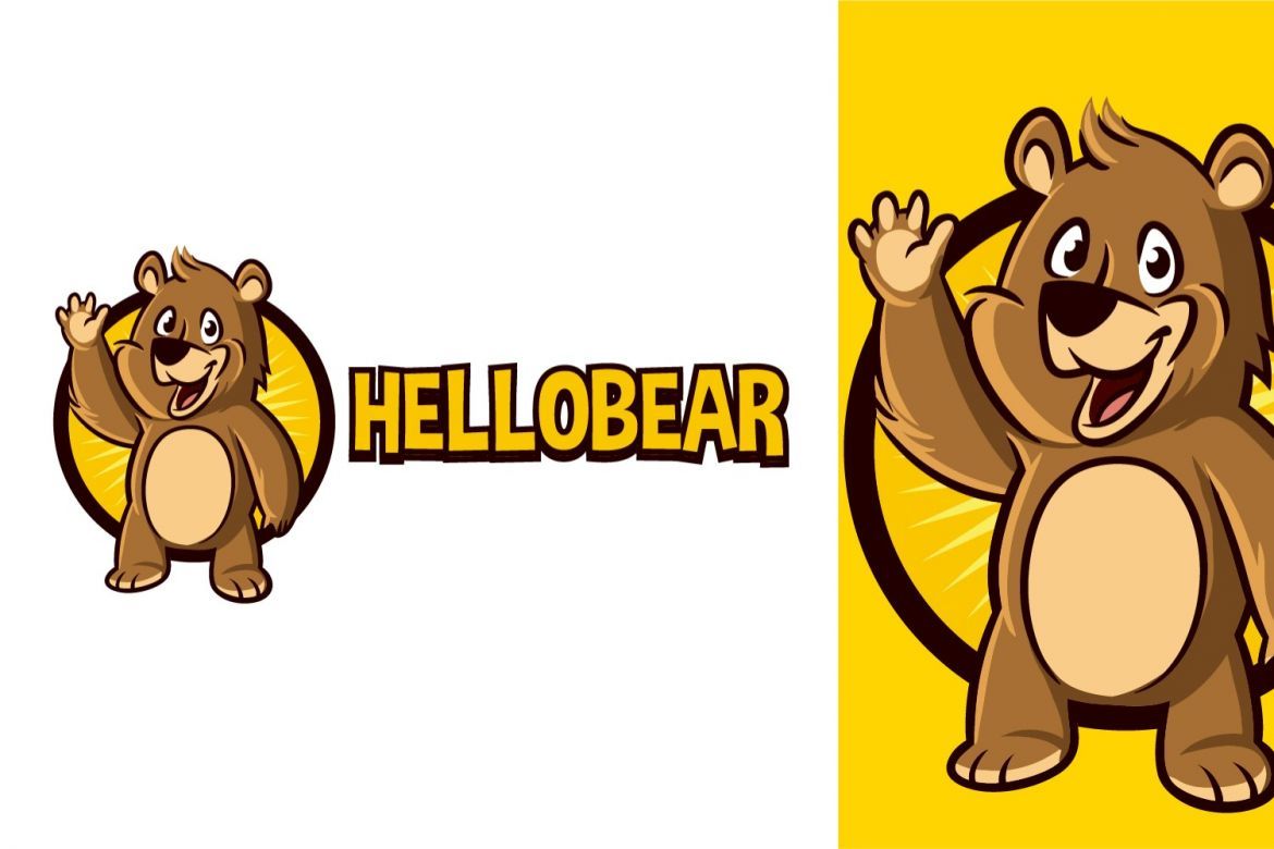 Hello Bear Mascot Design | Deeezy