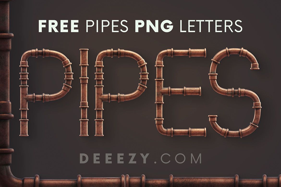 Free Copper Pipes 3D Lettering | Deeezy