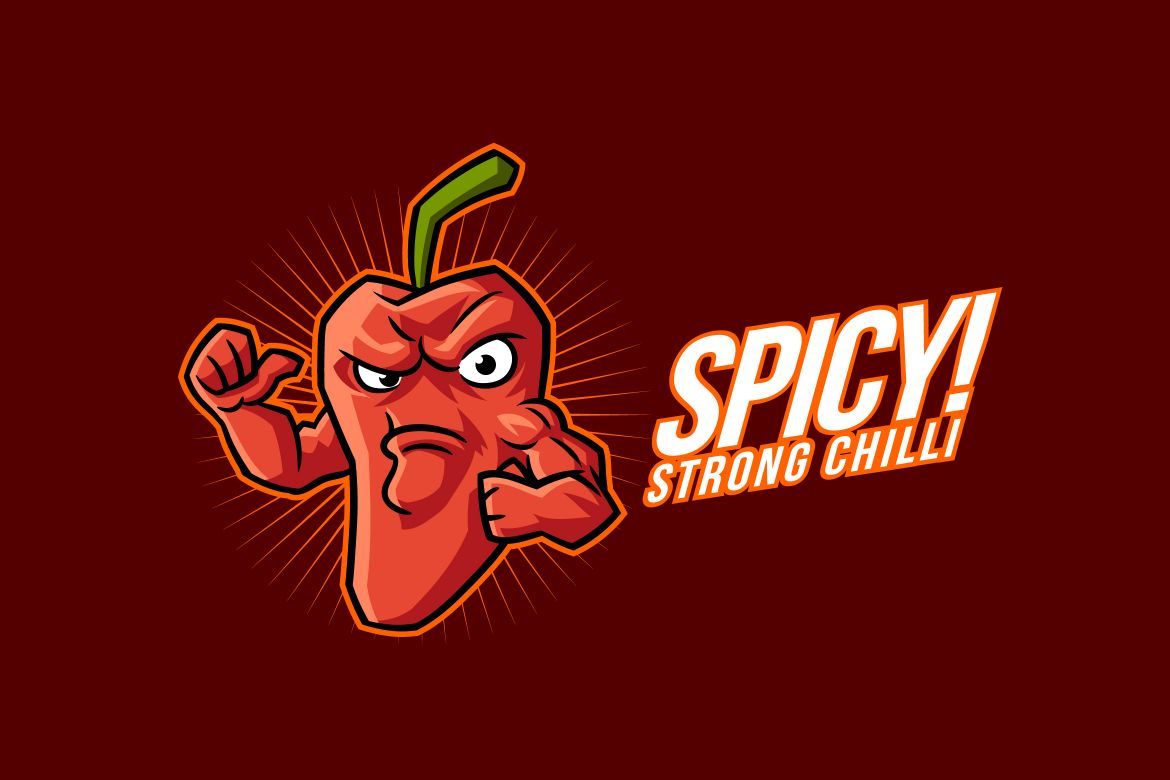 Strong Chili Mascot Logo | Deeezy