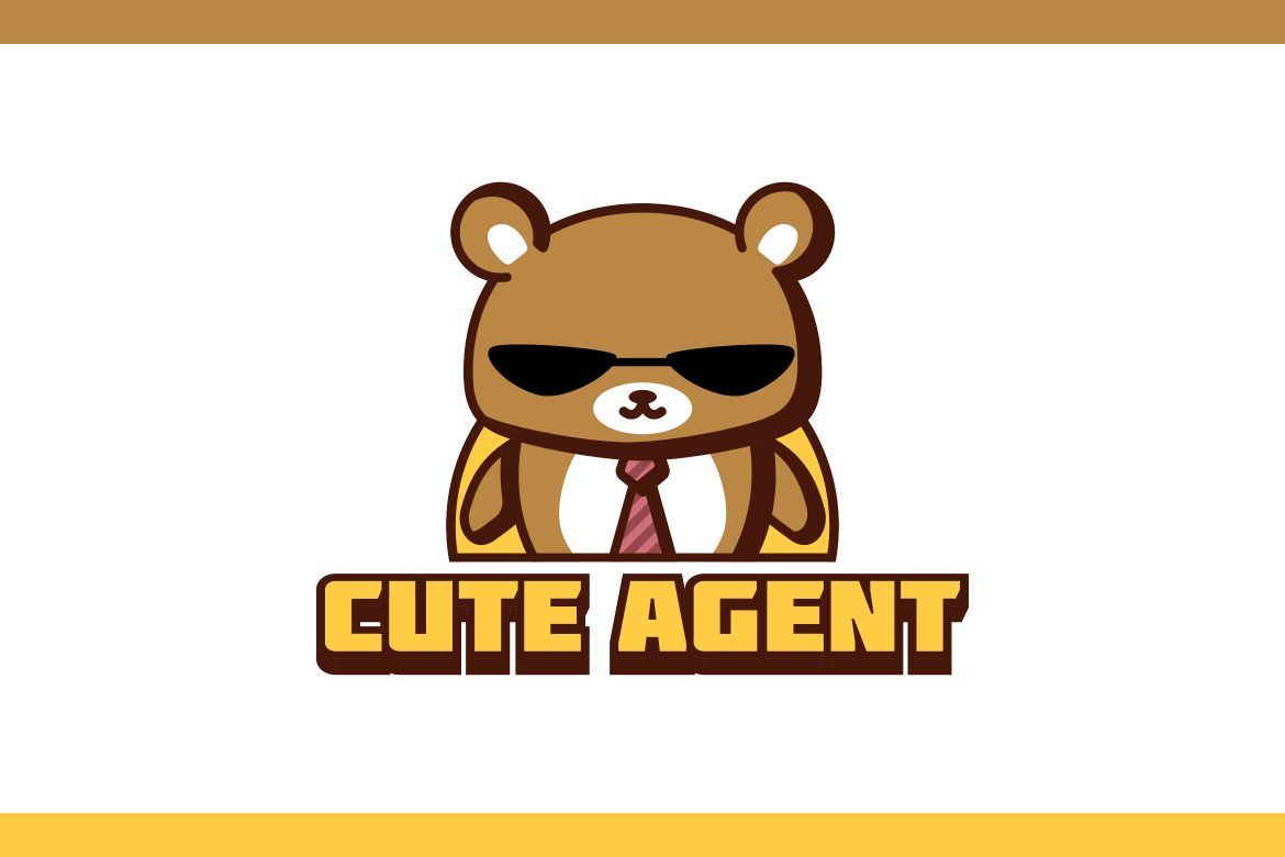 Cute Agent Bear Logo | Deeezy