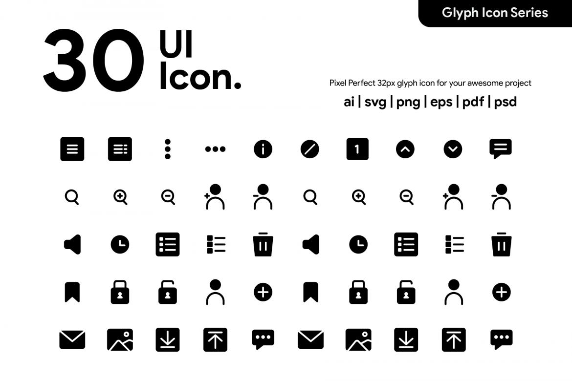 30 User Interface Glyph Icon | Deeezy 30 User Interface Glyph Icon | Deeezy