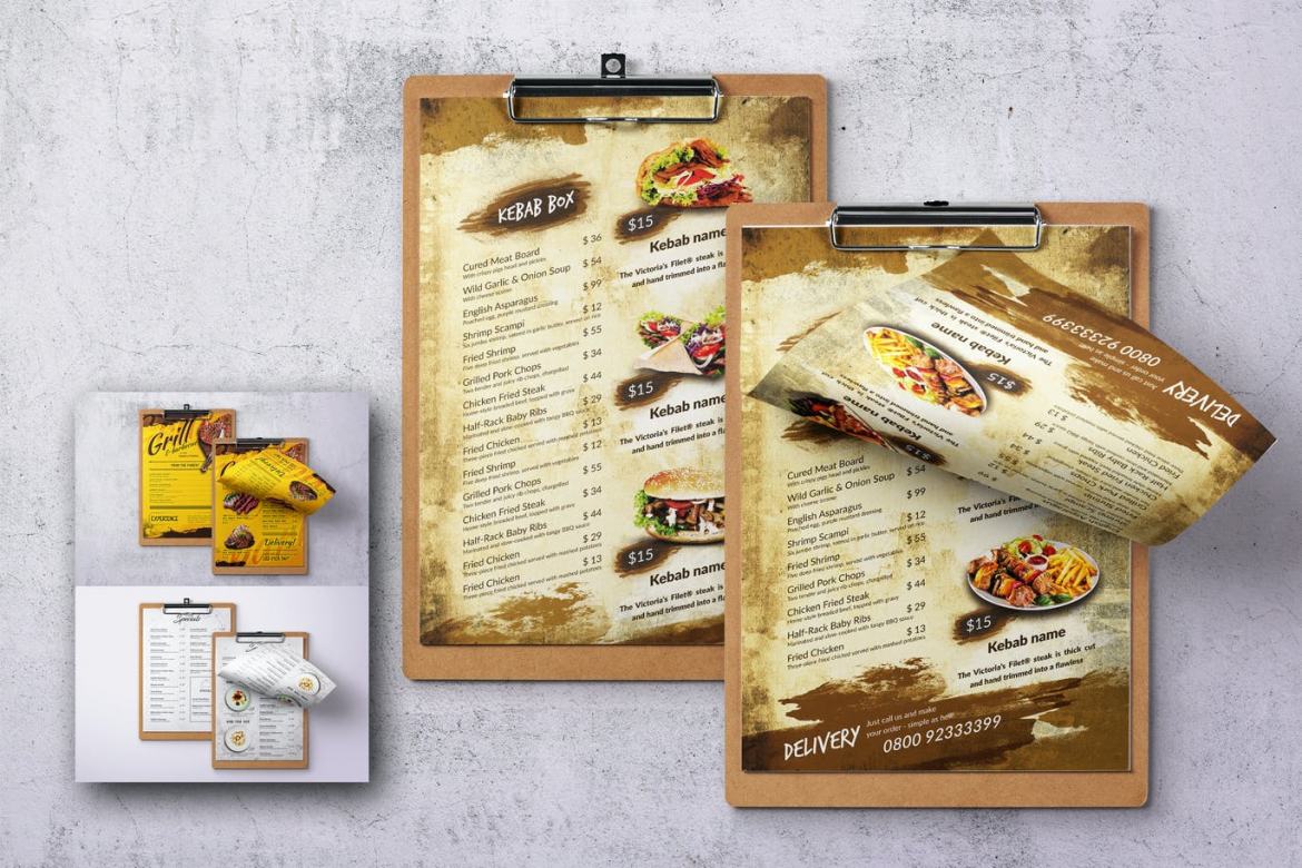 Single Page Food Menu Bundle | Deeezy