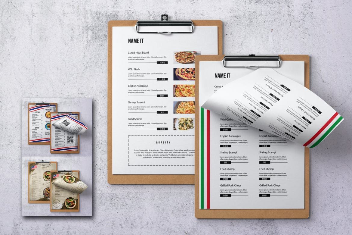Single Page Food Menu Bundle | Deeezy