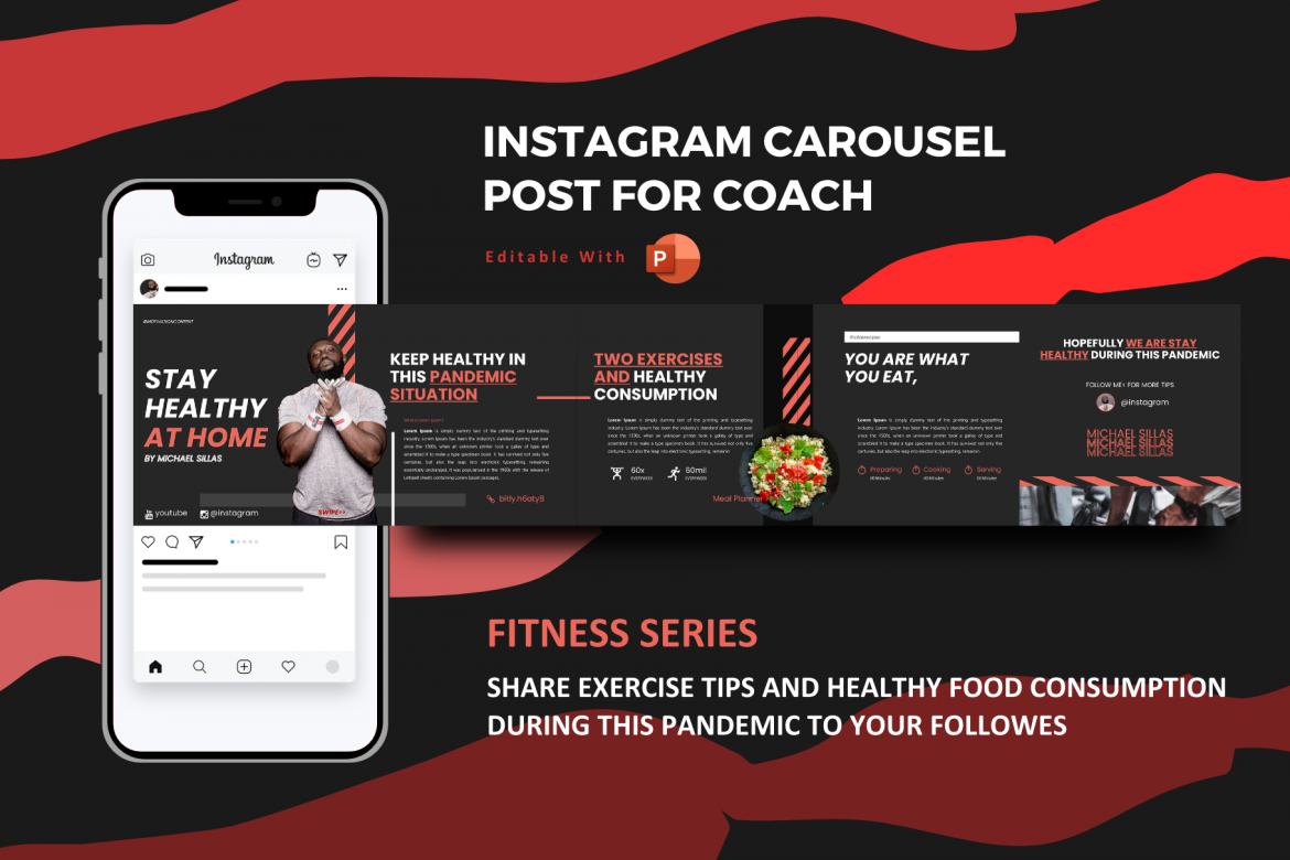 Body healthy coach - instagram carousel powerpoint template | Deeezy Body healthy coach - instagram carousel powerpoint template | Deeezy