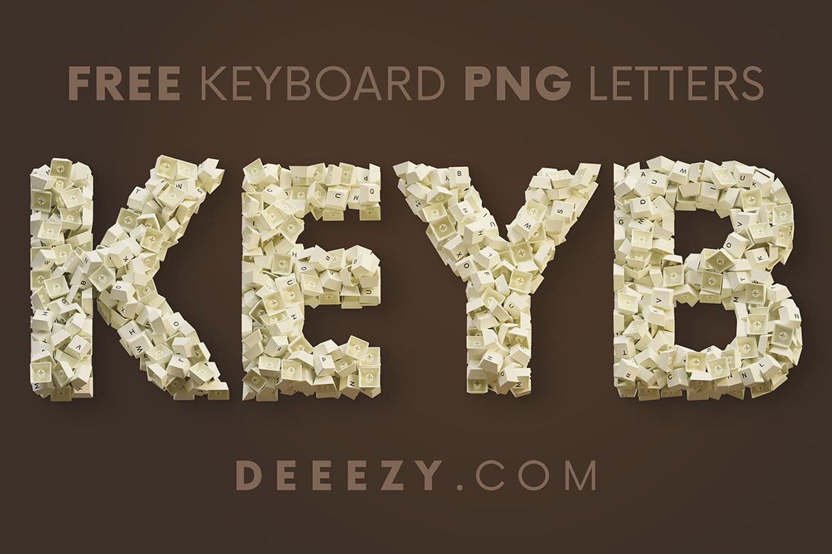 FREE White Keyboard 3D Lettering | Deeezy