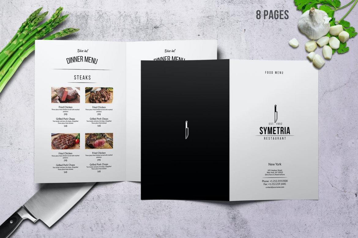 Symetria Simple Style A4 Menu | Deeezy
