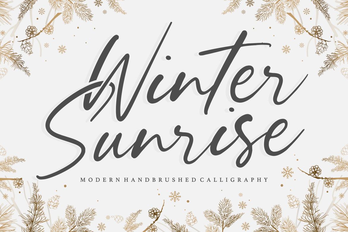 Winter Sunrise Modern Handbrushed Calligraphy Font | Deeezy