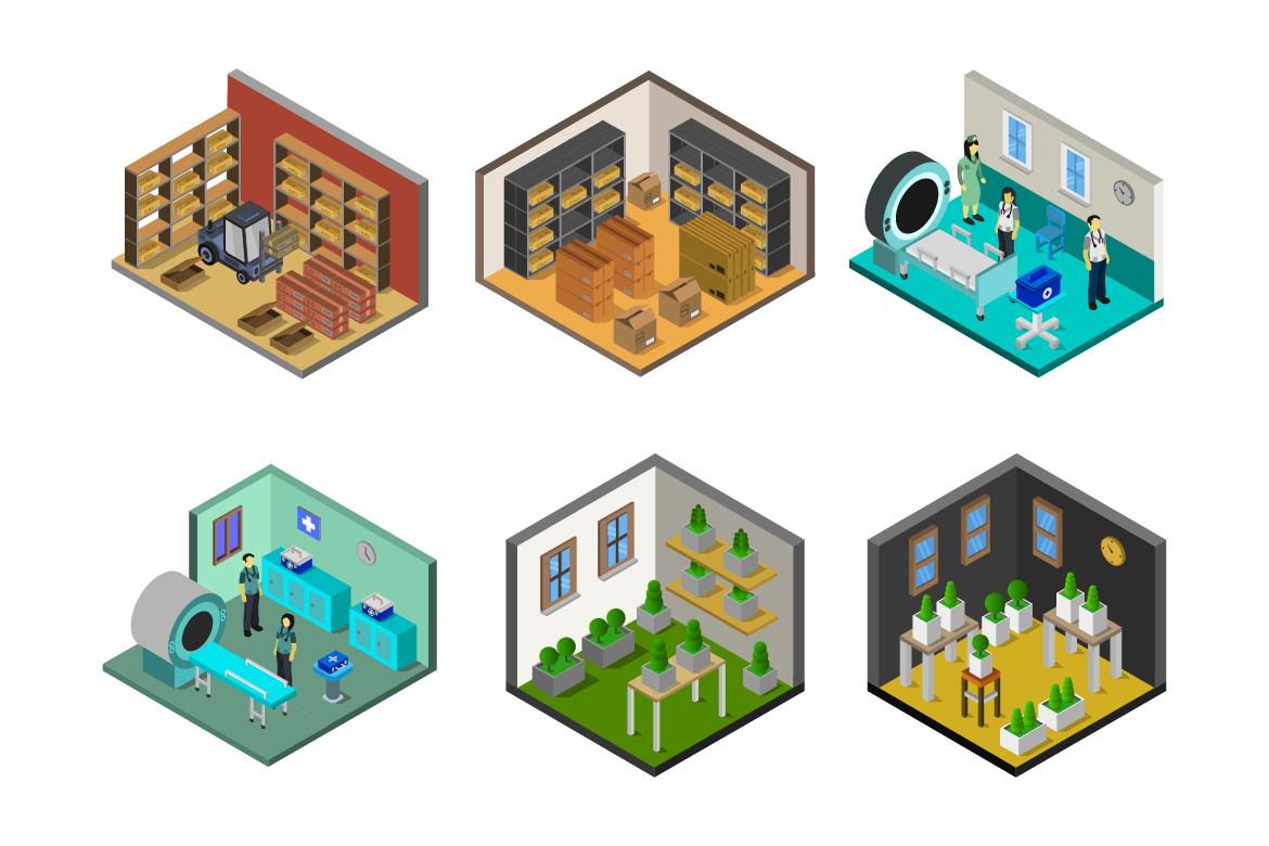 6 isometric interior set - room 2 | Deeezy