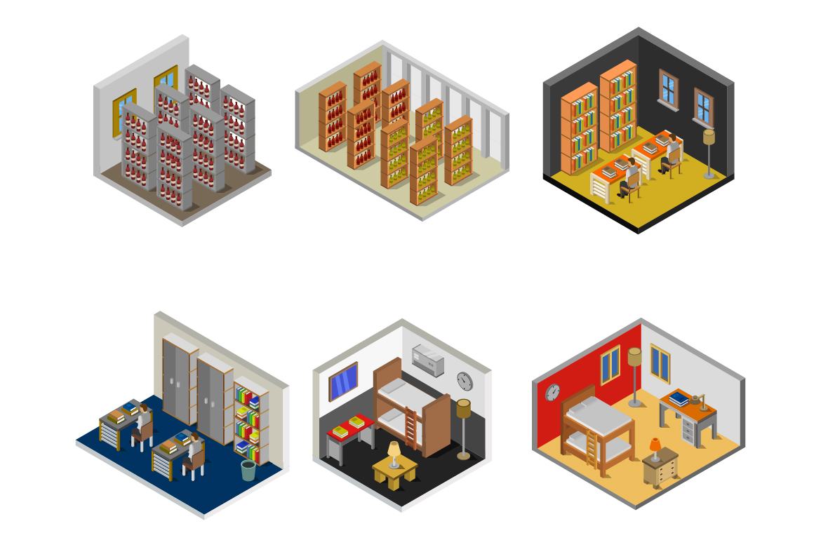 6 isometric interior set - room 10 | Deeezy