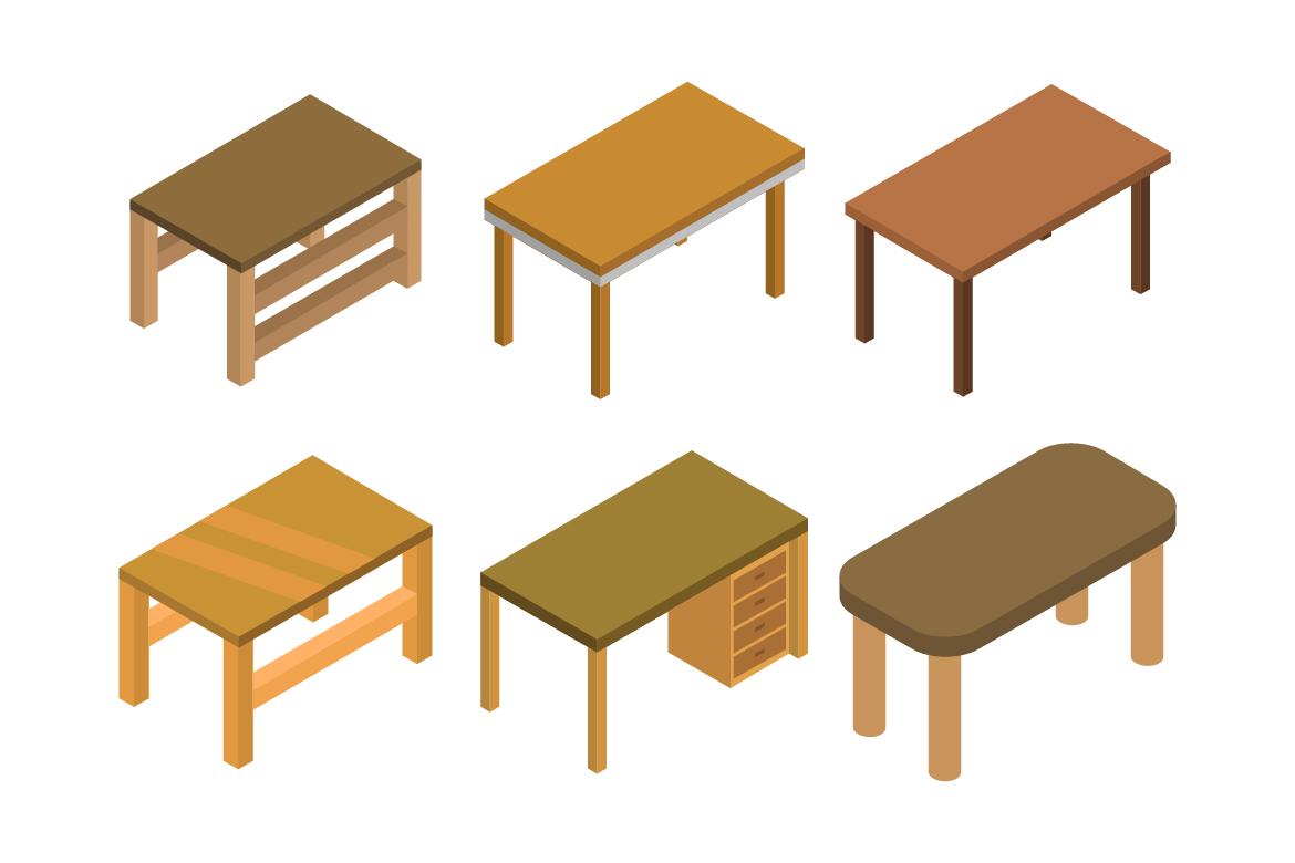 6 isometric interior set - desk 2 | Deeezy