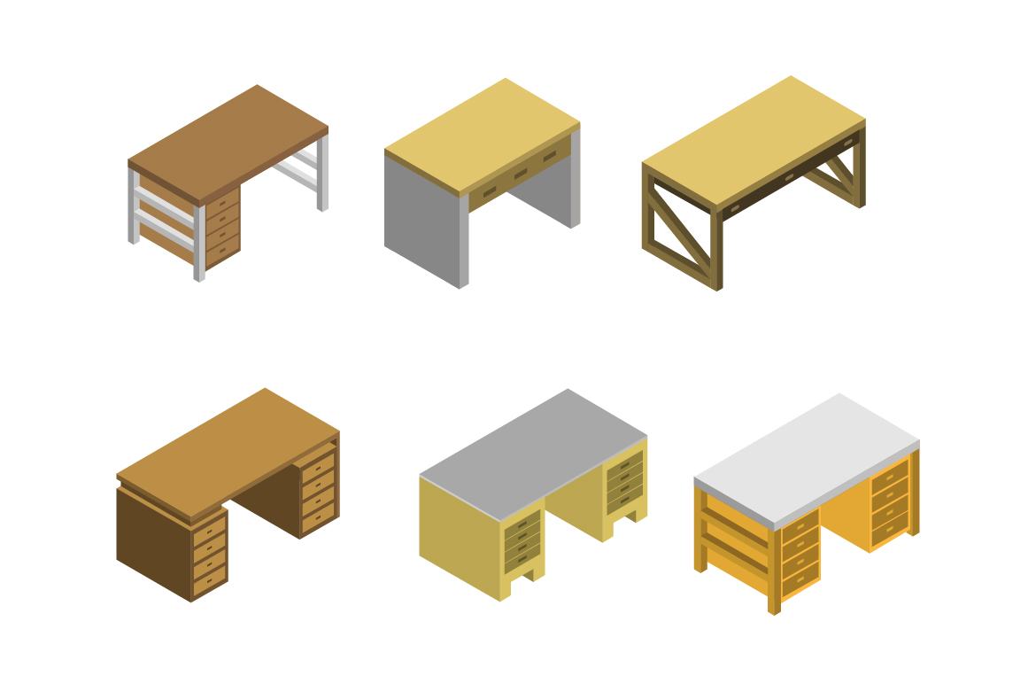 6 isometric interior set - desk 11 | Deeezy