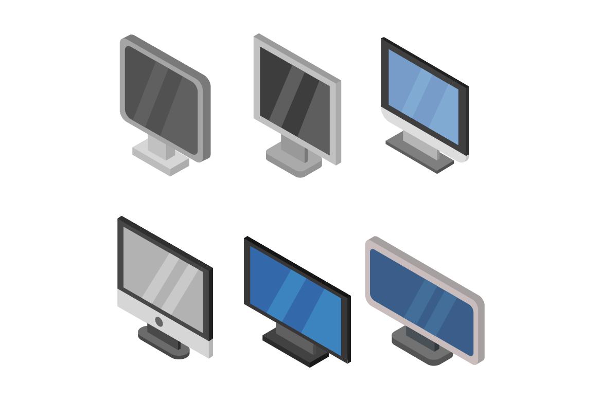 6 isometric interior set - computer monitors 1 | Deeezy