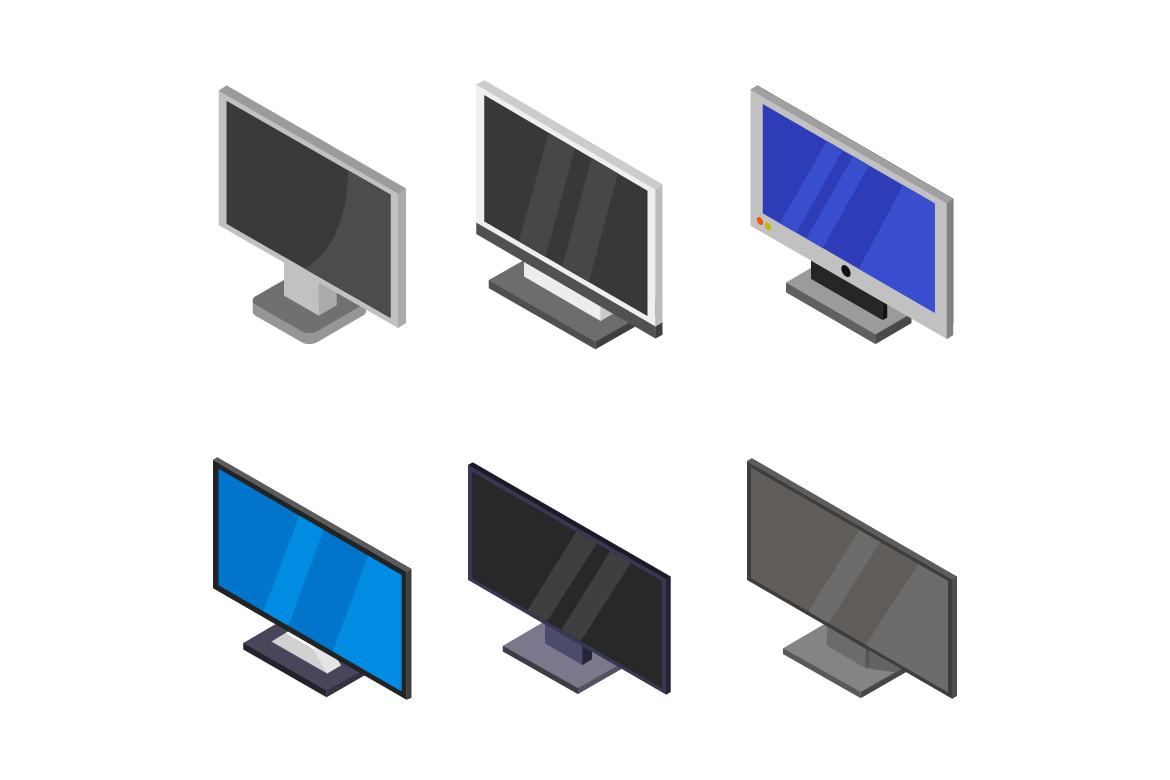 6 isometric interior set - computer monitors 2 | Deeezy