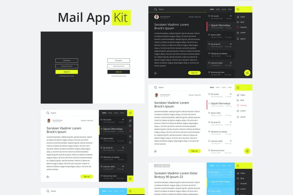 Material Design Mail App Kit | Deeezy