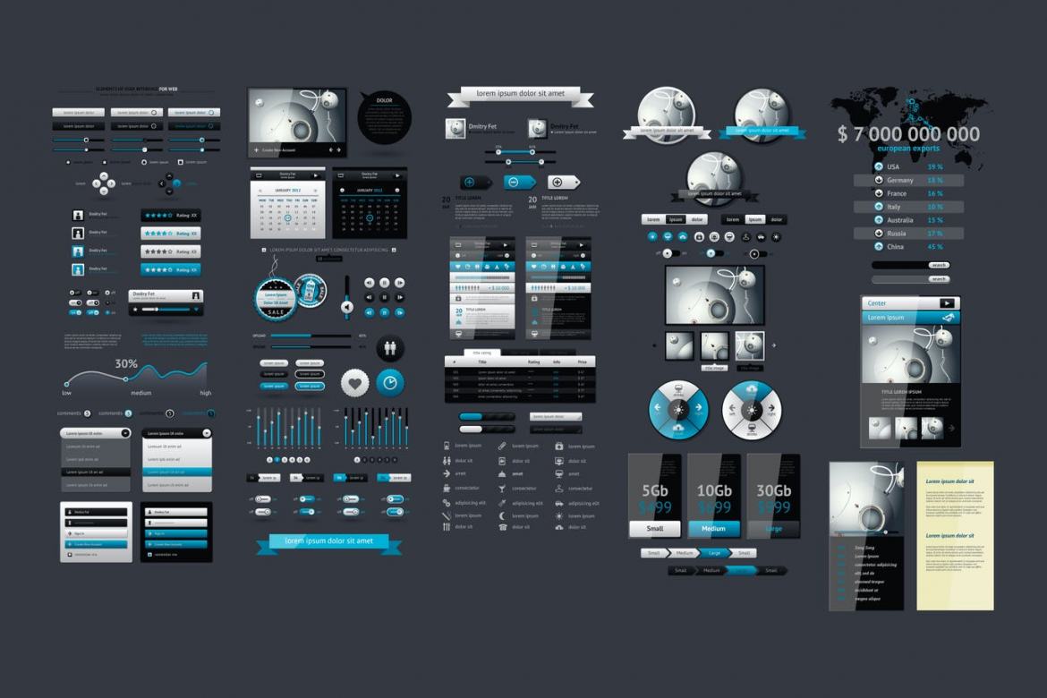Infographics element with Vector GUI Template | Deeezy