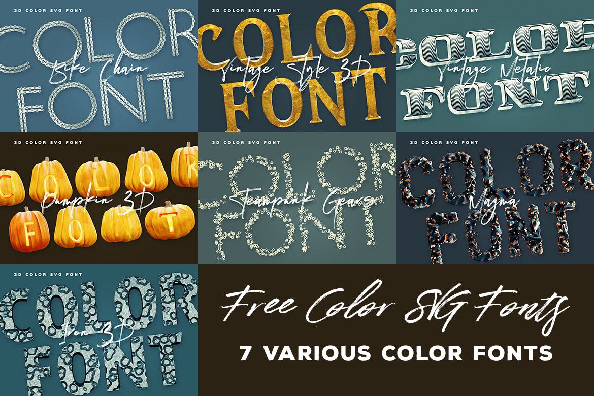 Free Color SVG Fonts 3 | Deeezy