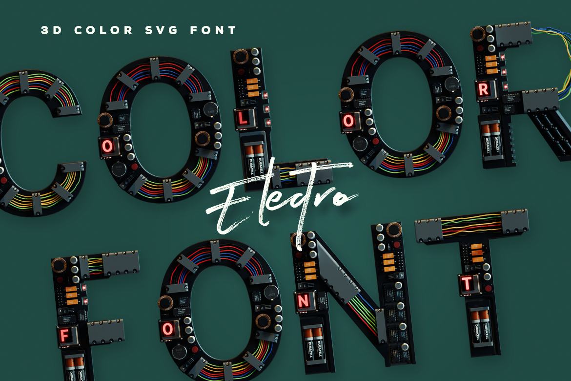 Electro - 3D Color SVG Font | Deeezy