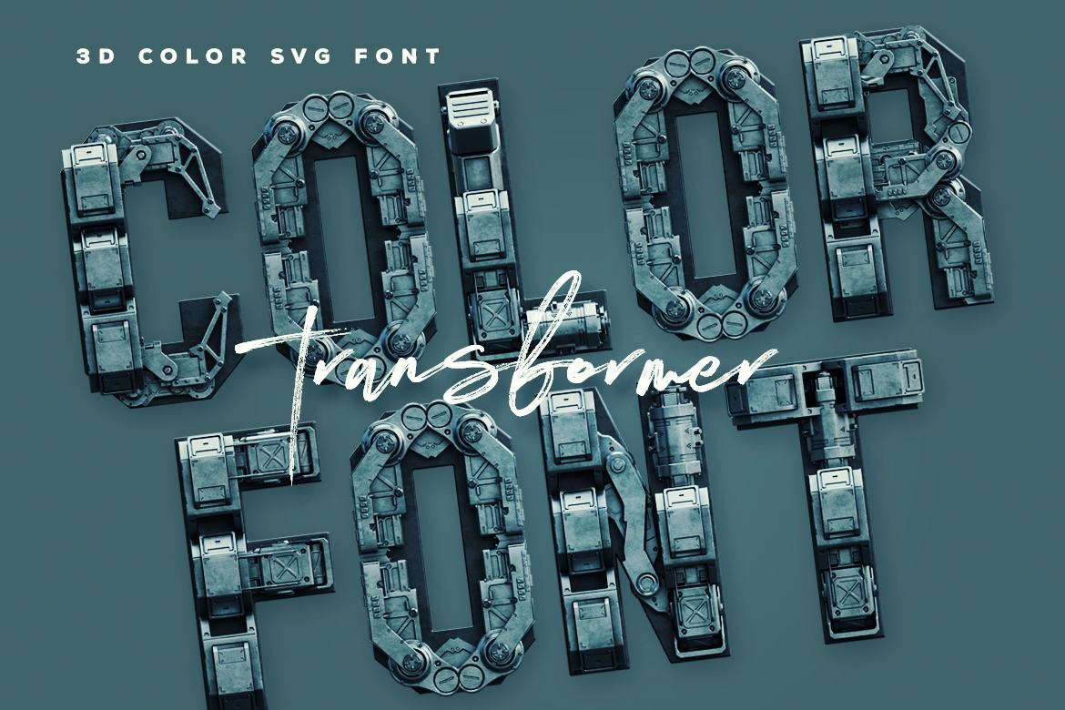 Futuristic Transformer - 3D Color SVG Font | Deeezy