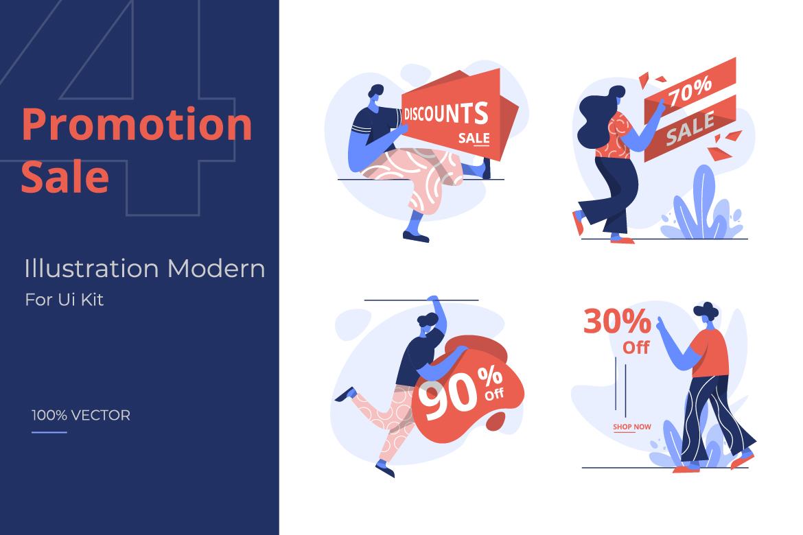 Flat Illustration of Promotion Sale | Deeezy