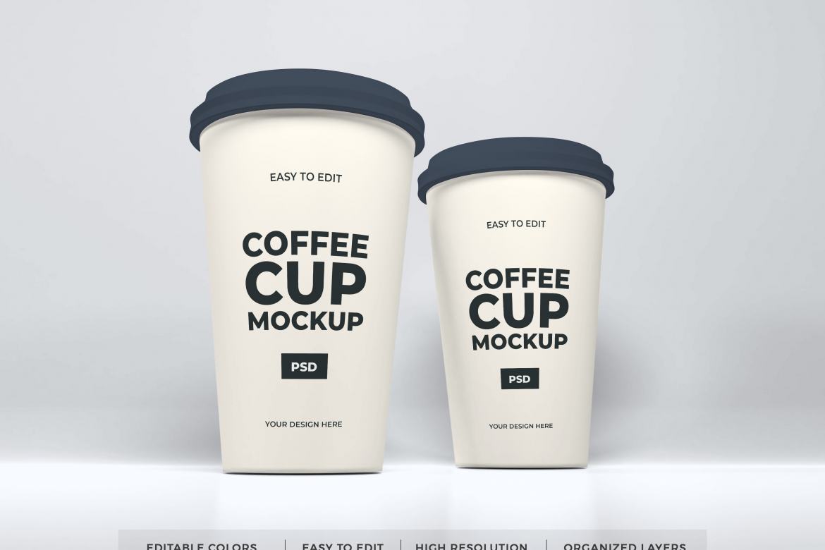 Realistic Paper Coffee Cup Mockup Template | Deeezy