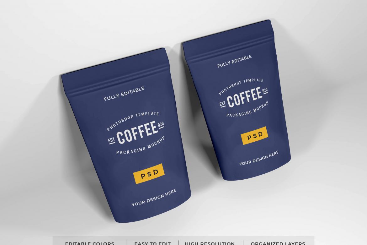 Realistic Coffee Packaging Mockup Template | Deeezy
