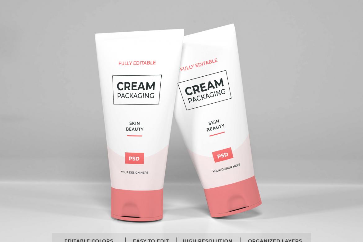 Free Cosmetic Cream Packaging Mockup Template | Deeezy