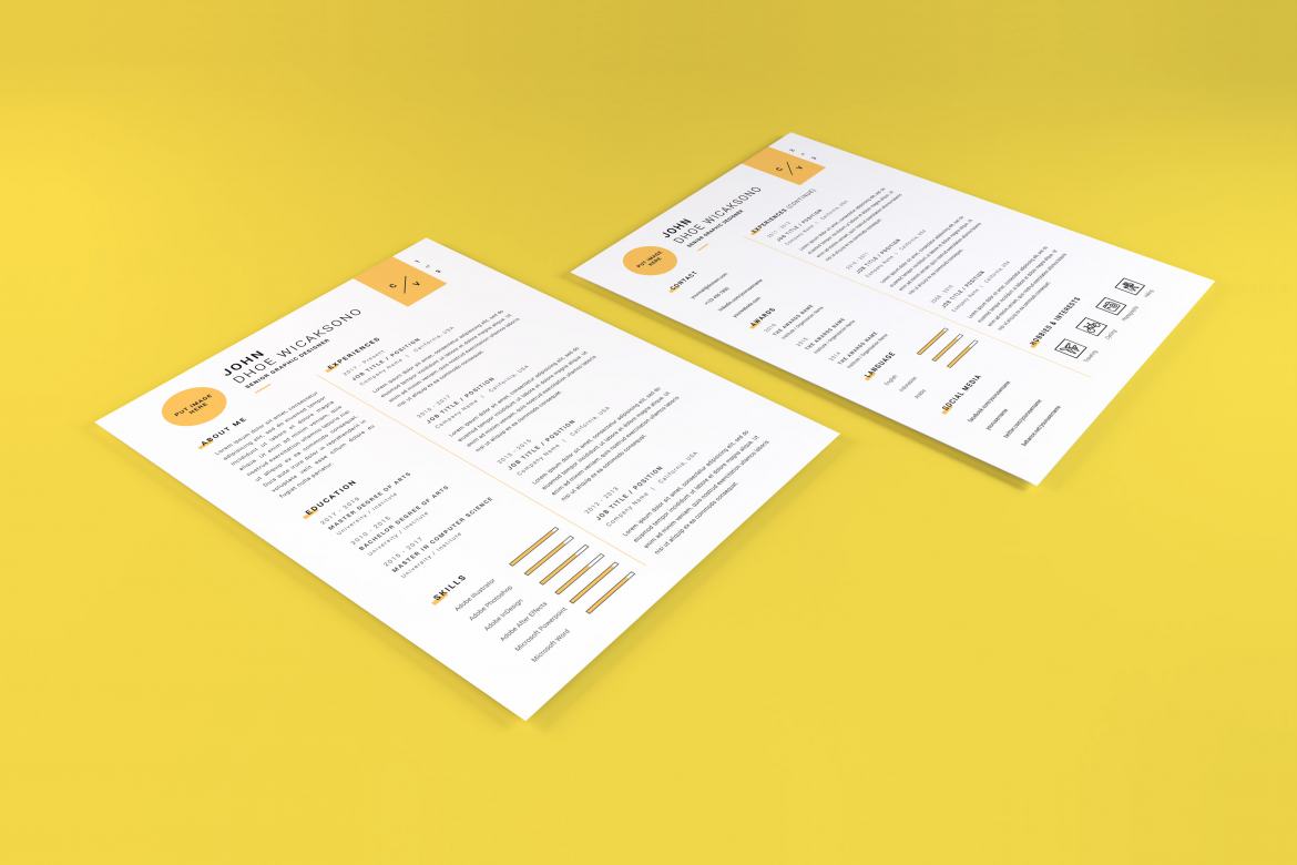 Realistic Letter Sized CV Mockup Template | Deeezy