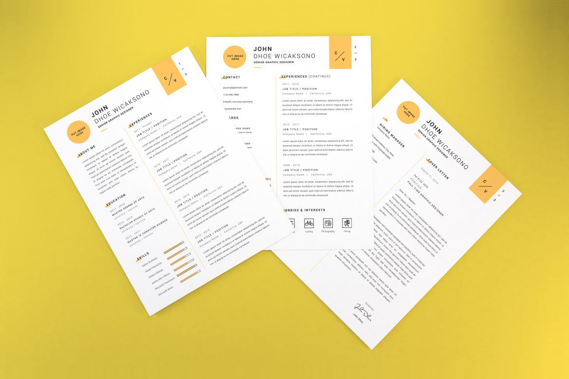 Realistic Letter Sized CV Mockup Template | Deeezy