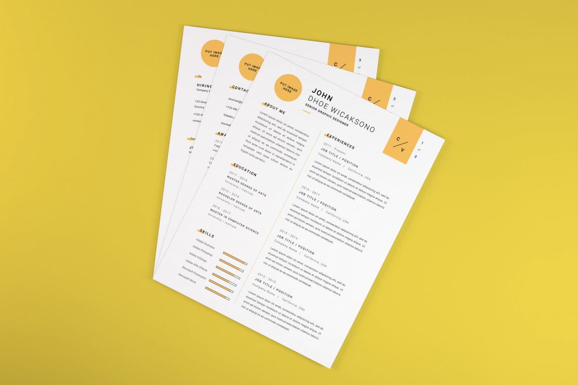 Realistic Letter Sized CV Mockup Template | Deeezy