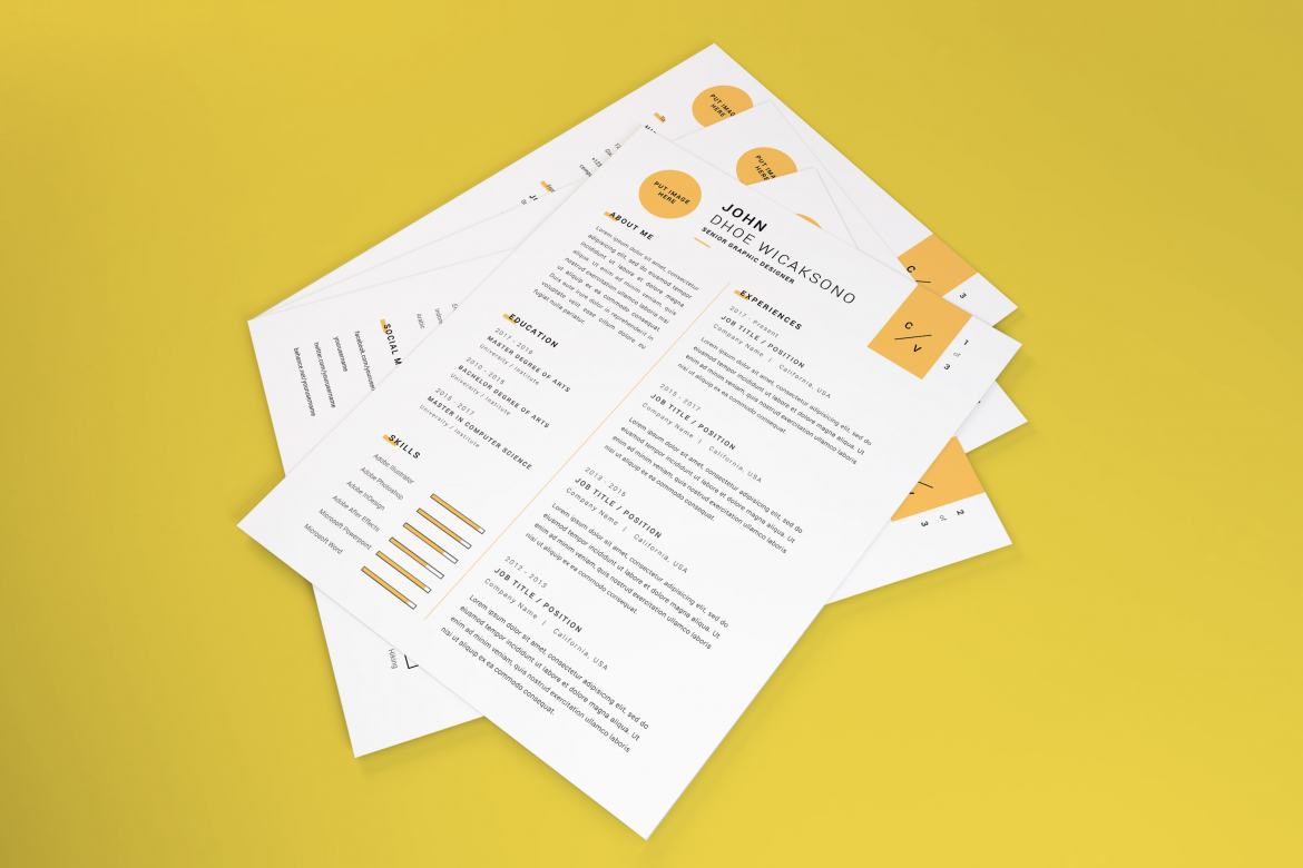 Free Letter Sized CV Mockup Template | Deeezy