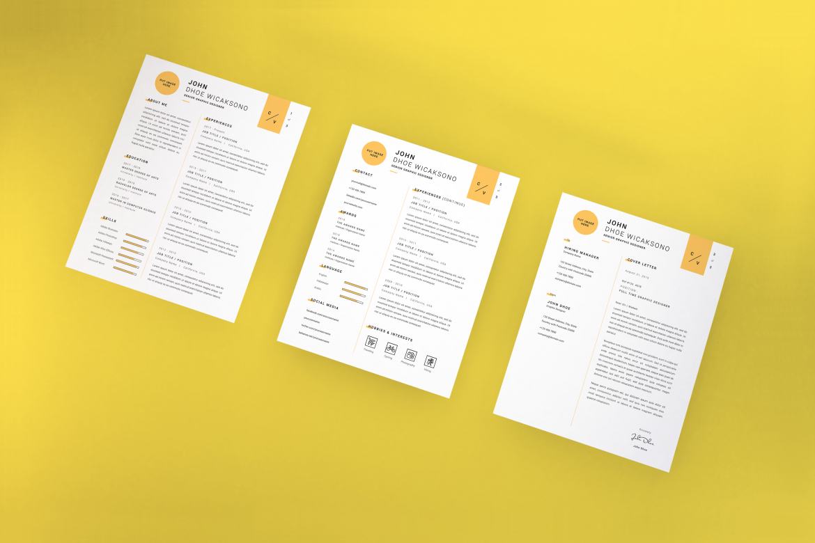 Realistic Letter Sized CV Mockup Template | Deeezy