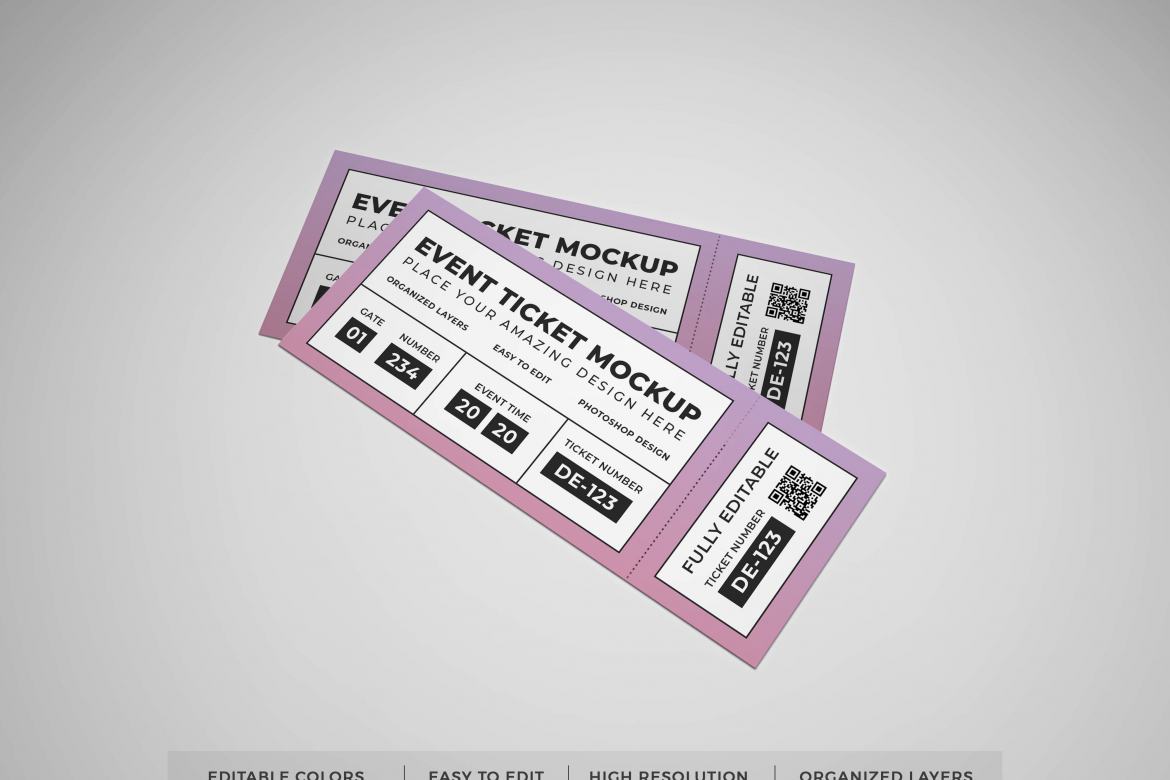Realistic Event Ticket Mockup Template | Deeezy