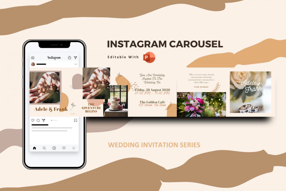 Wedding invitation instagram carousel powerpoint template | Deeezy Wedding invitation instagram carousel powerpoint template | Deeezy
