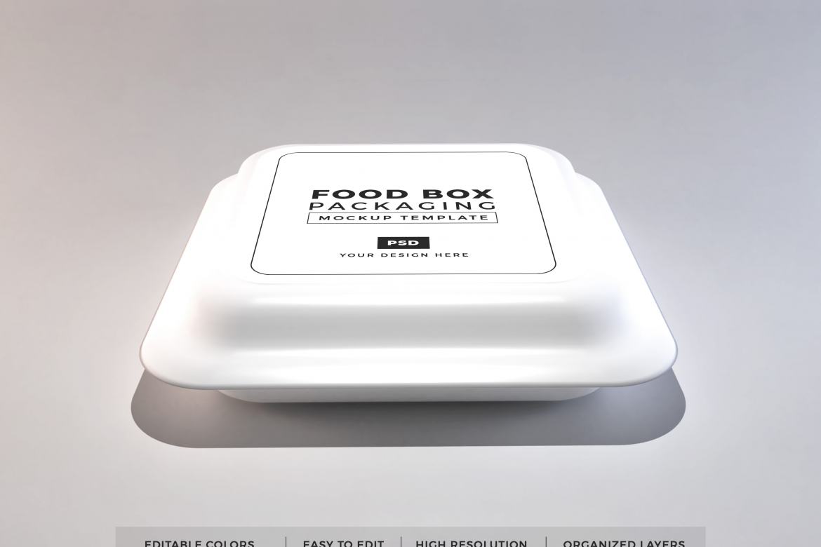 Food Box Packaging Mockup Template | Deeezy