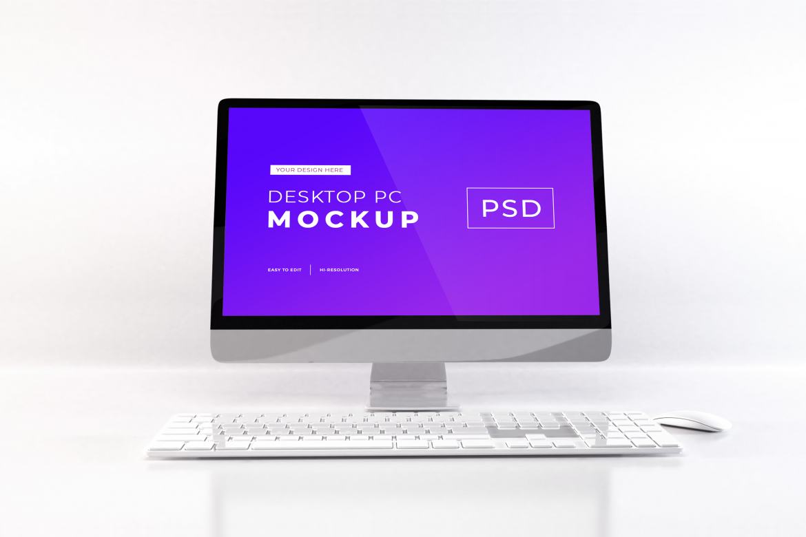 Realistic Personal Computer Mockup Template | Deeezy