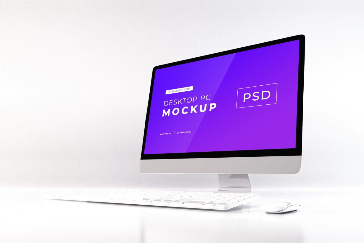Realistic Personal Computer Mockup Template | Deeezy