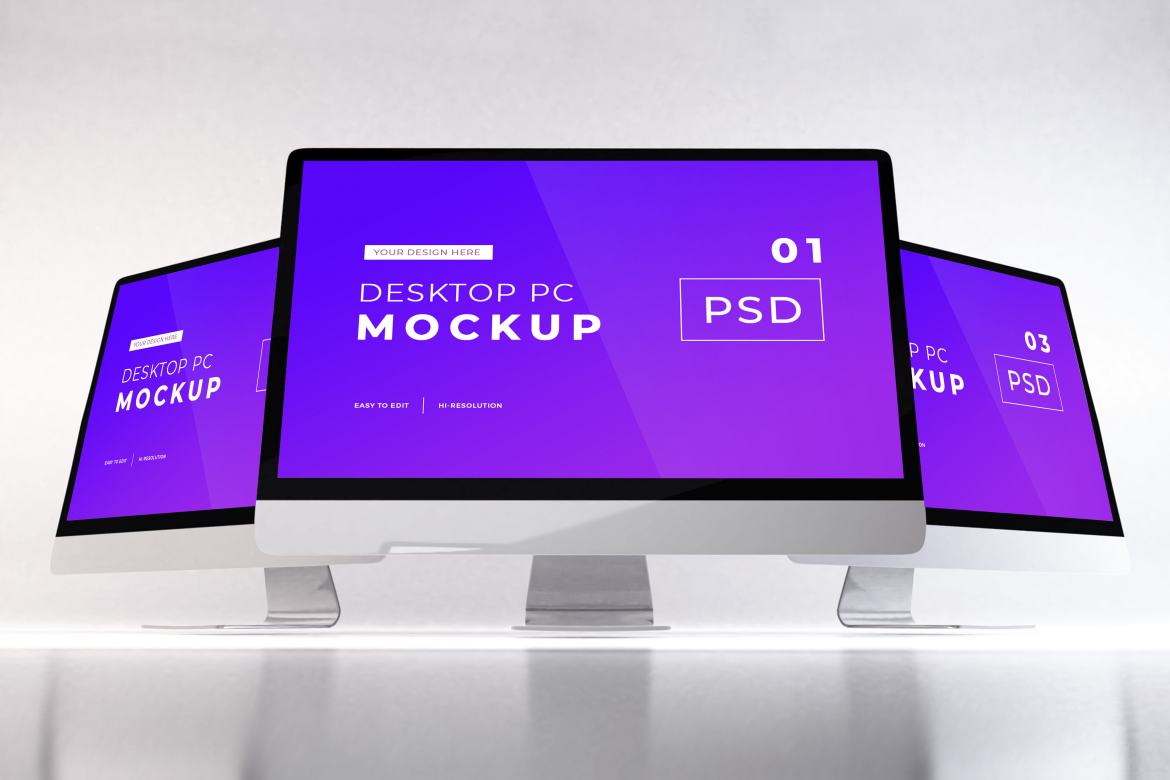 Realistic Personal Computer Mockup Template | Deeezy